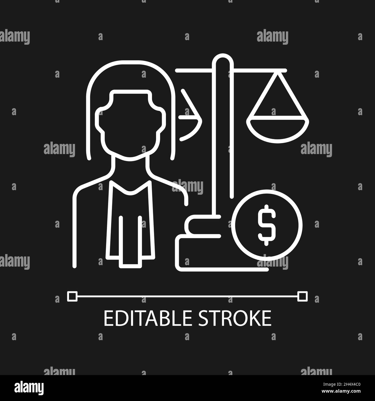 Finance law white linear icon for dark theme Stock Vector Image & Art ...
