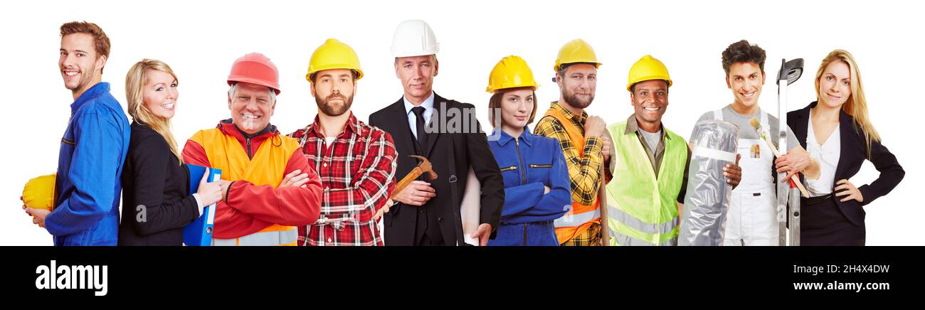 Successful team from different trades as a construction and renovation ...