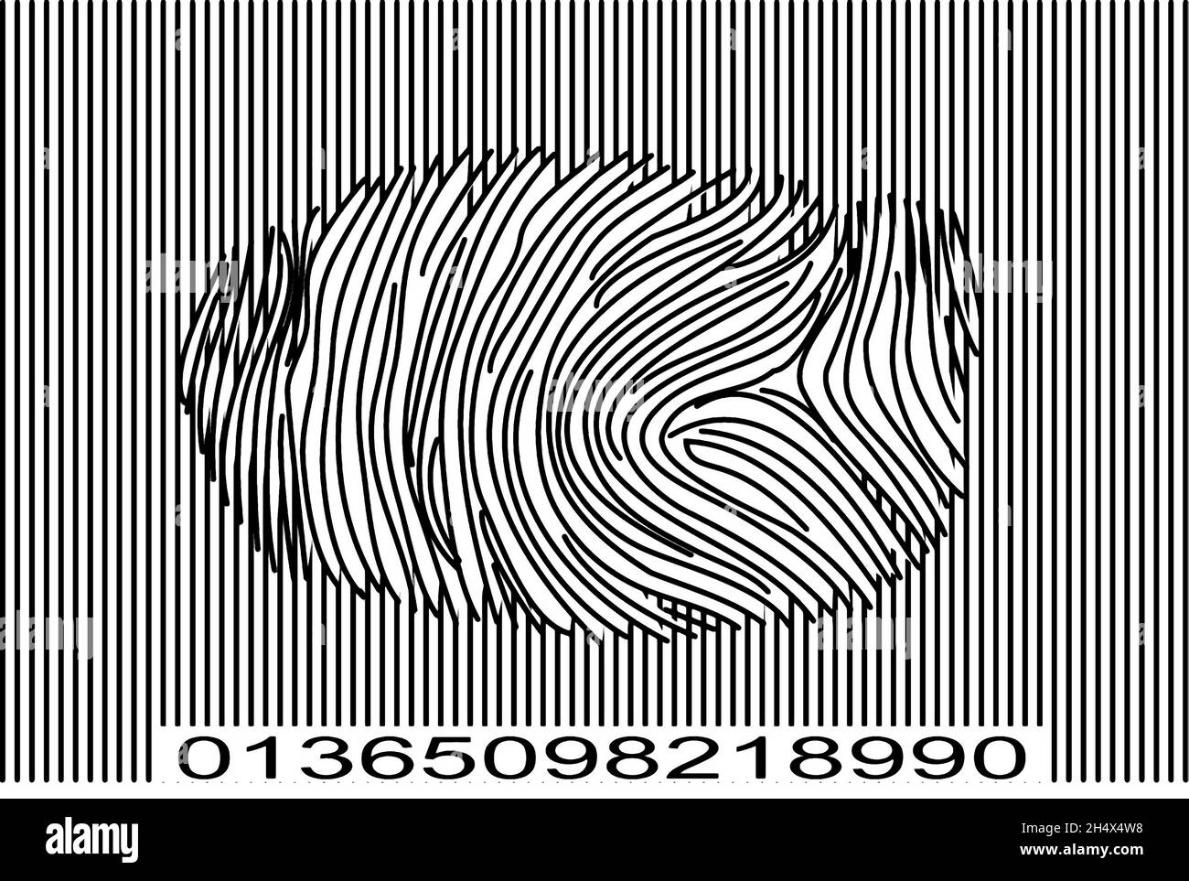 Fingerprint barcode. Conceptual illustration. 3D rendering Stock Photo ...