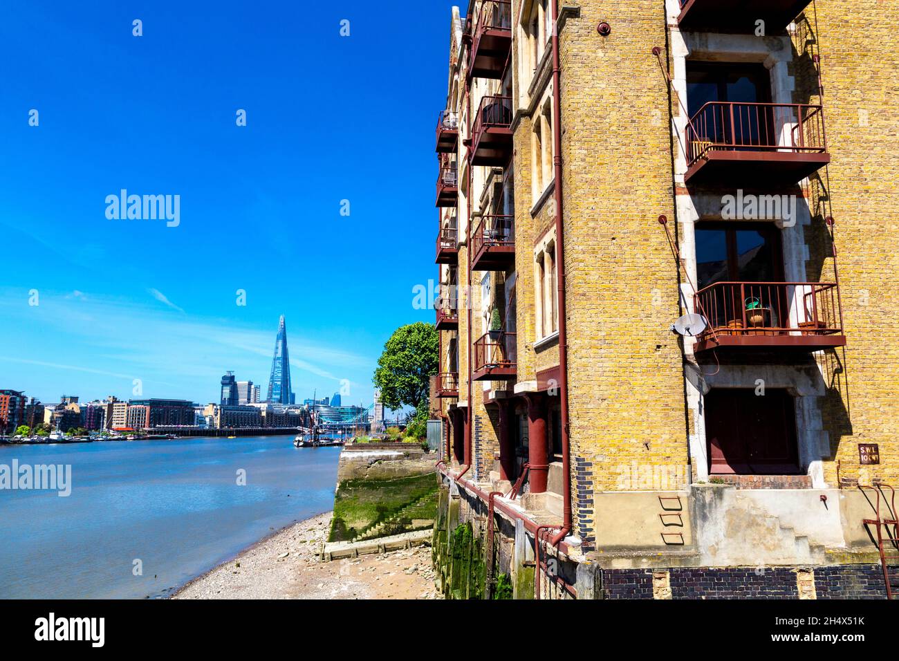 View of converted tea warehouse Oliver's Wharf on Wapping High Street ...