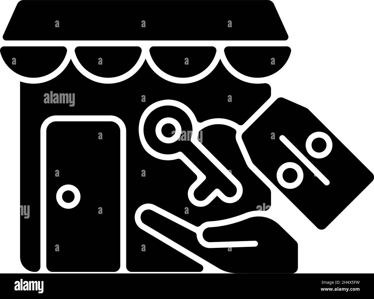 Rent discounts black glyph icon Stock Vector Image & Art - Alamy