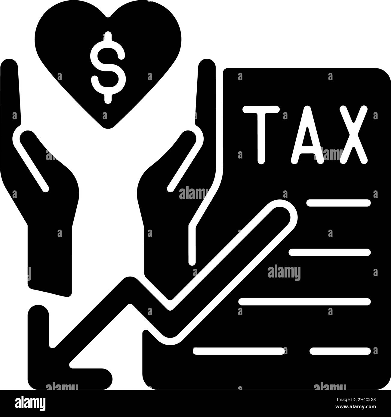 Tax reduction for charity black glyph icon Stock Vector Image & Art - Alamy