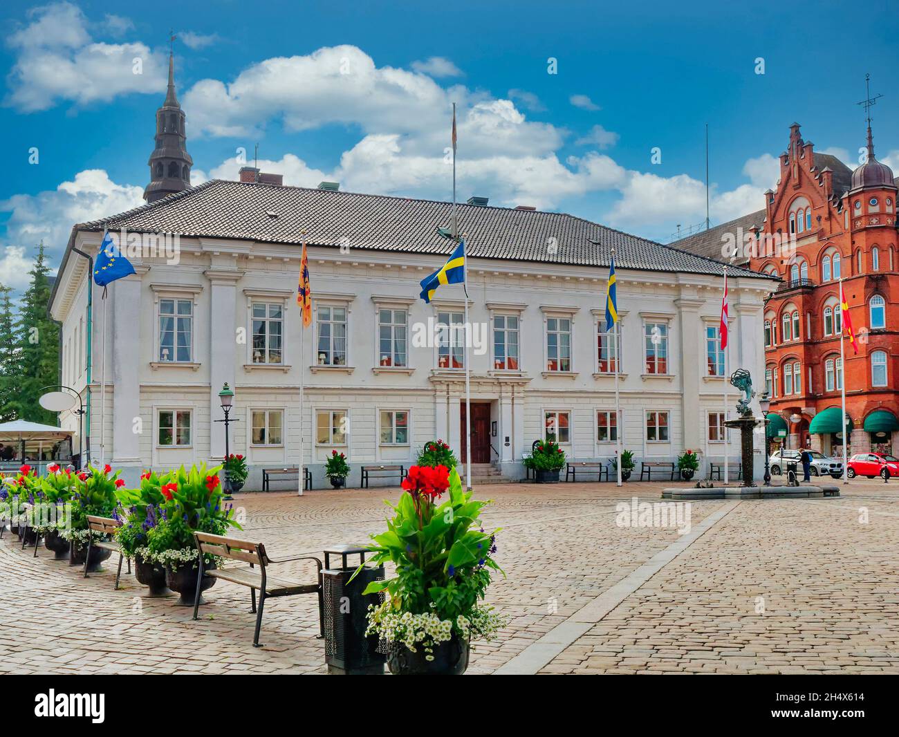 Town square at Ystad in Sweden Stock Photo - Alamy
