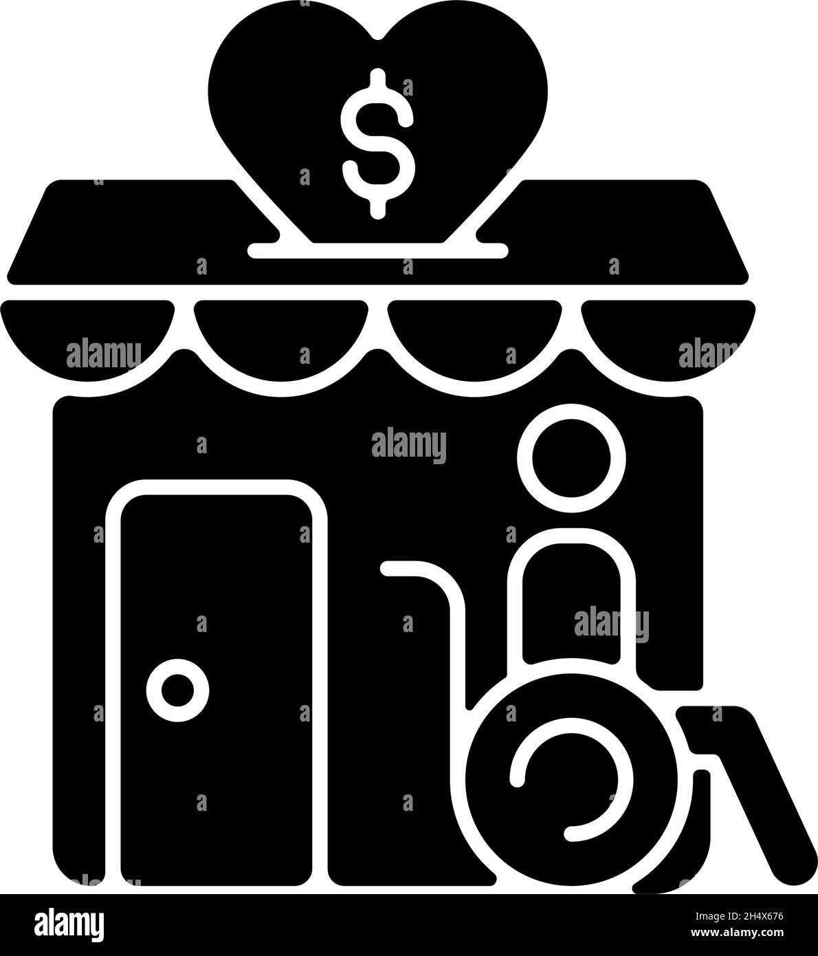 Grants for disabled black glyph icon Stock Vector Image & Art - Alamy