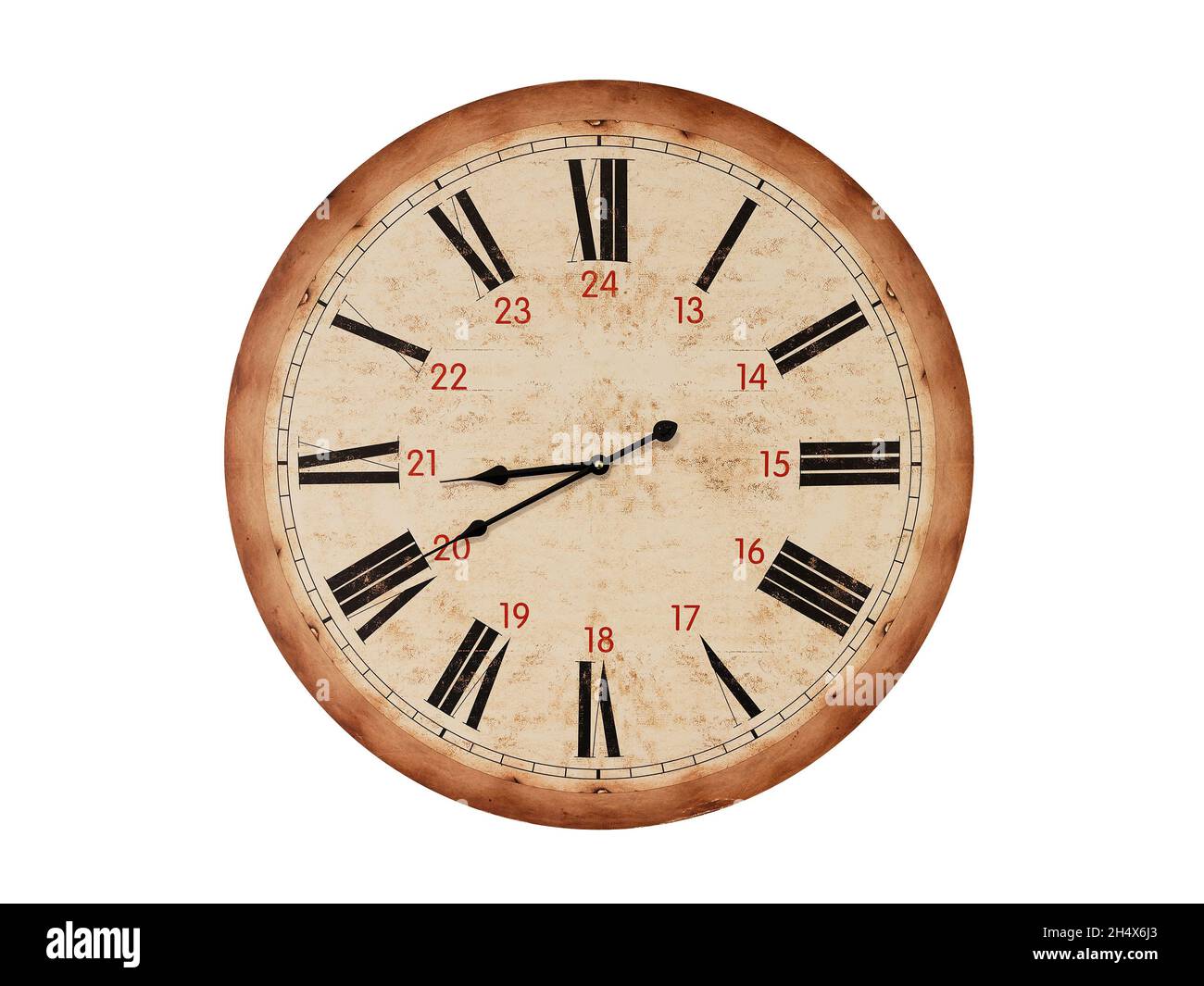 Old vintage clock face isolated on white background Stock Photo - Alamy