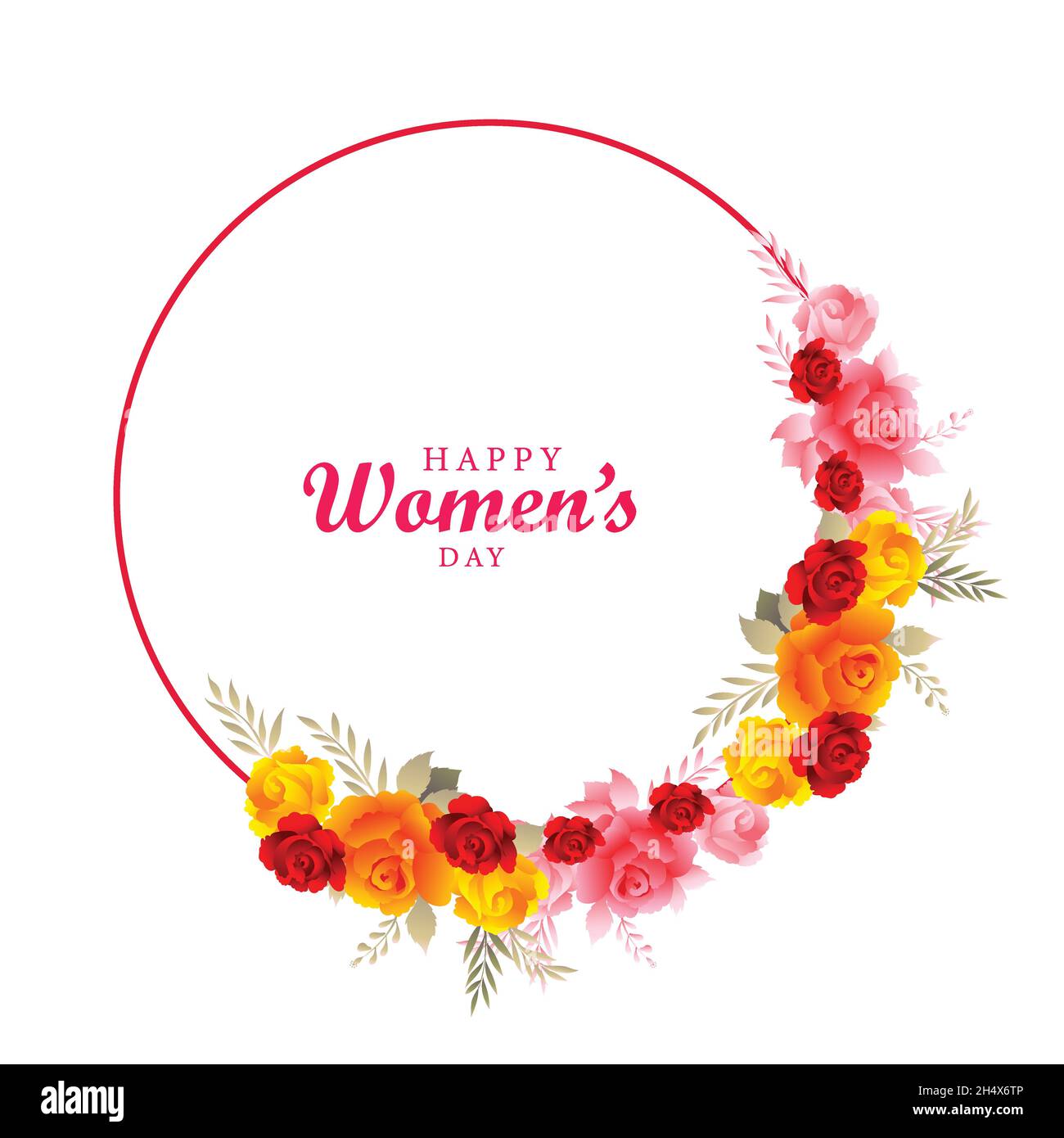Women day background with flowers frame card design Stock Vector Image ...