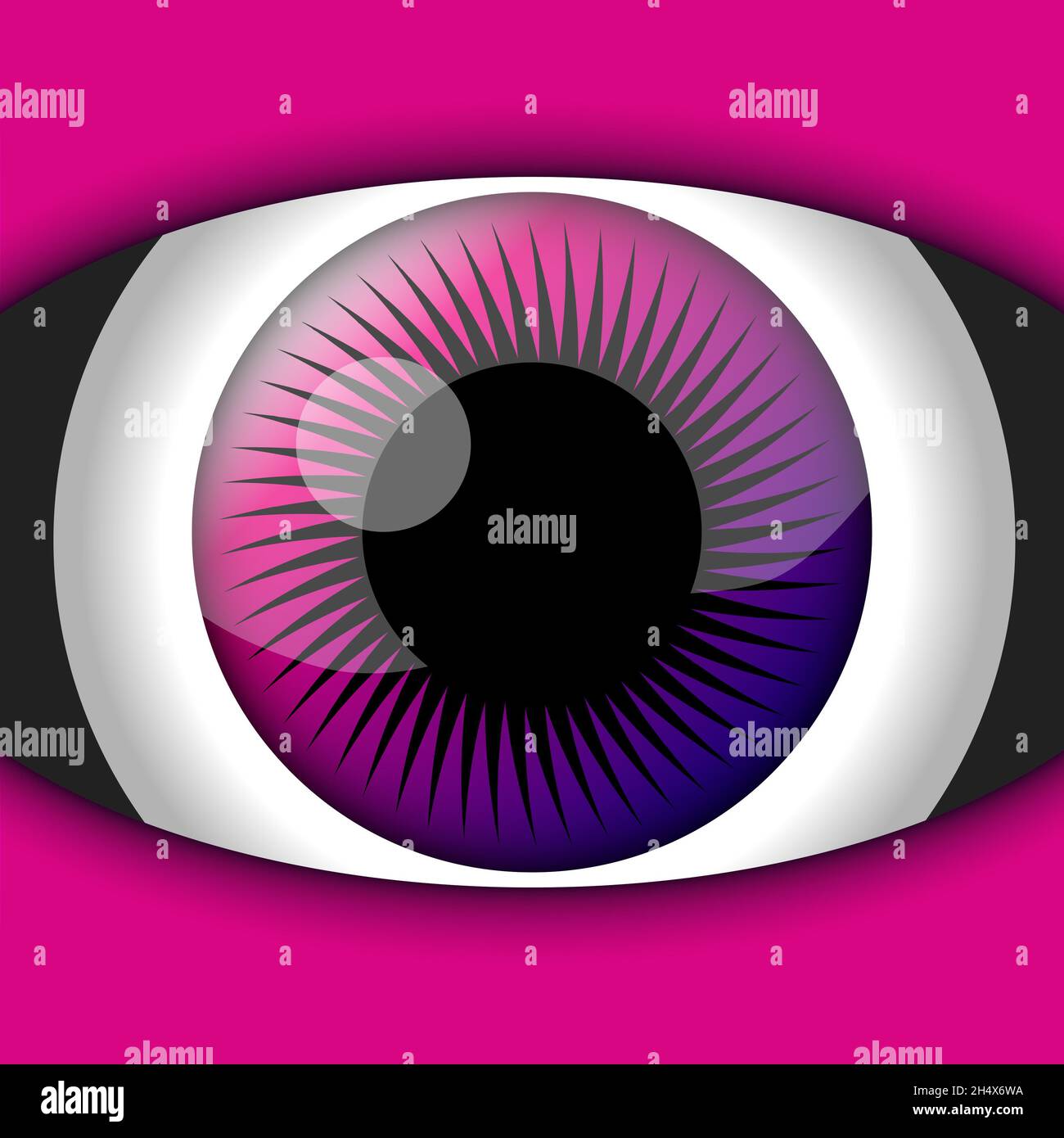 human eye staring vivid color vector illustration square Stock Photo ...
