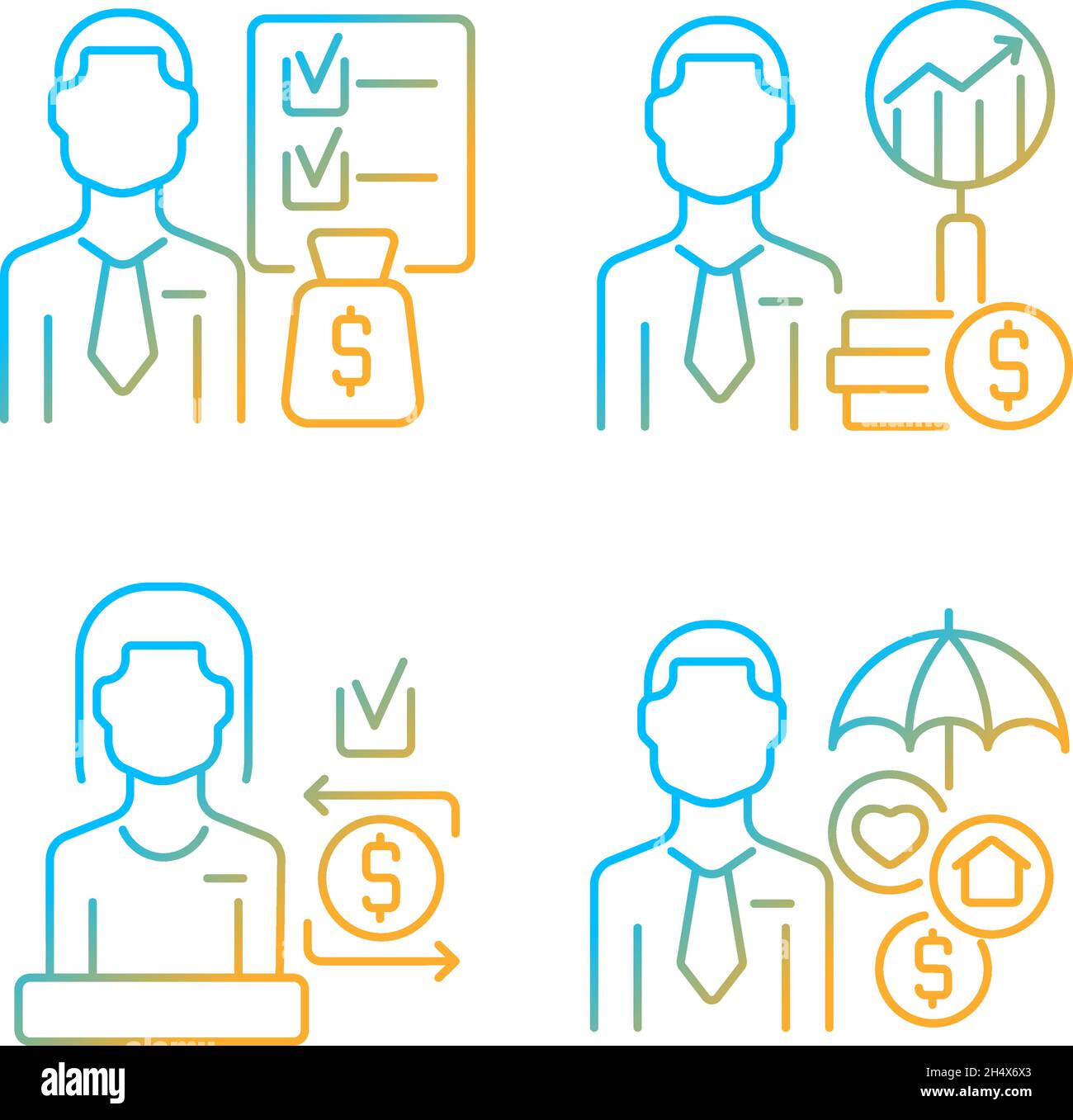 Finance consulting gradient linear vector icons set Stock Vector Image & Art - Alamy