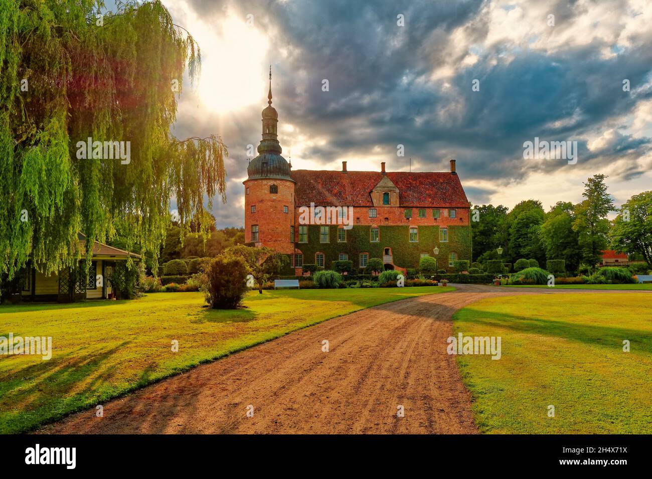 Vittskovle Castle in southern Sweden. It is one of the best preserved ...
