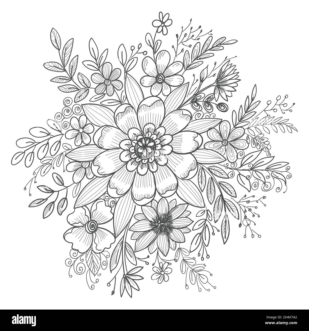 Wedding floral sketch card background Stock Vector Image & Art - Alamy