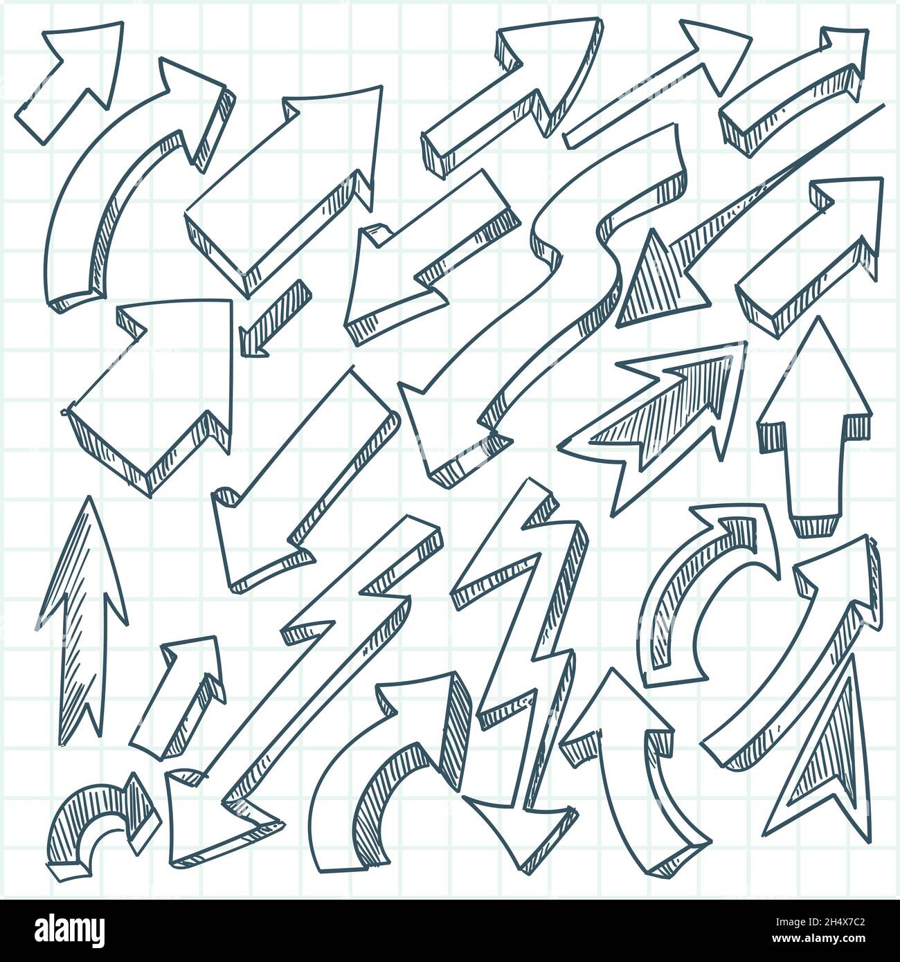 Hand drawn geometric doodle arrow set Stock Vector Image & Art - Alamy