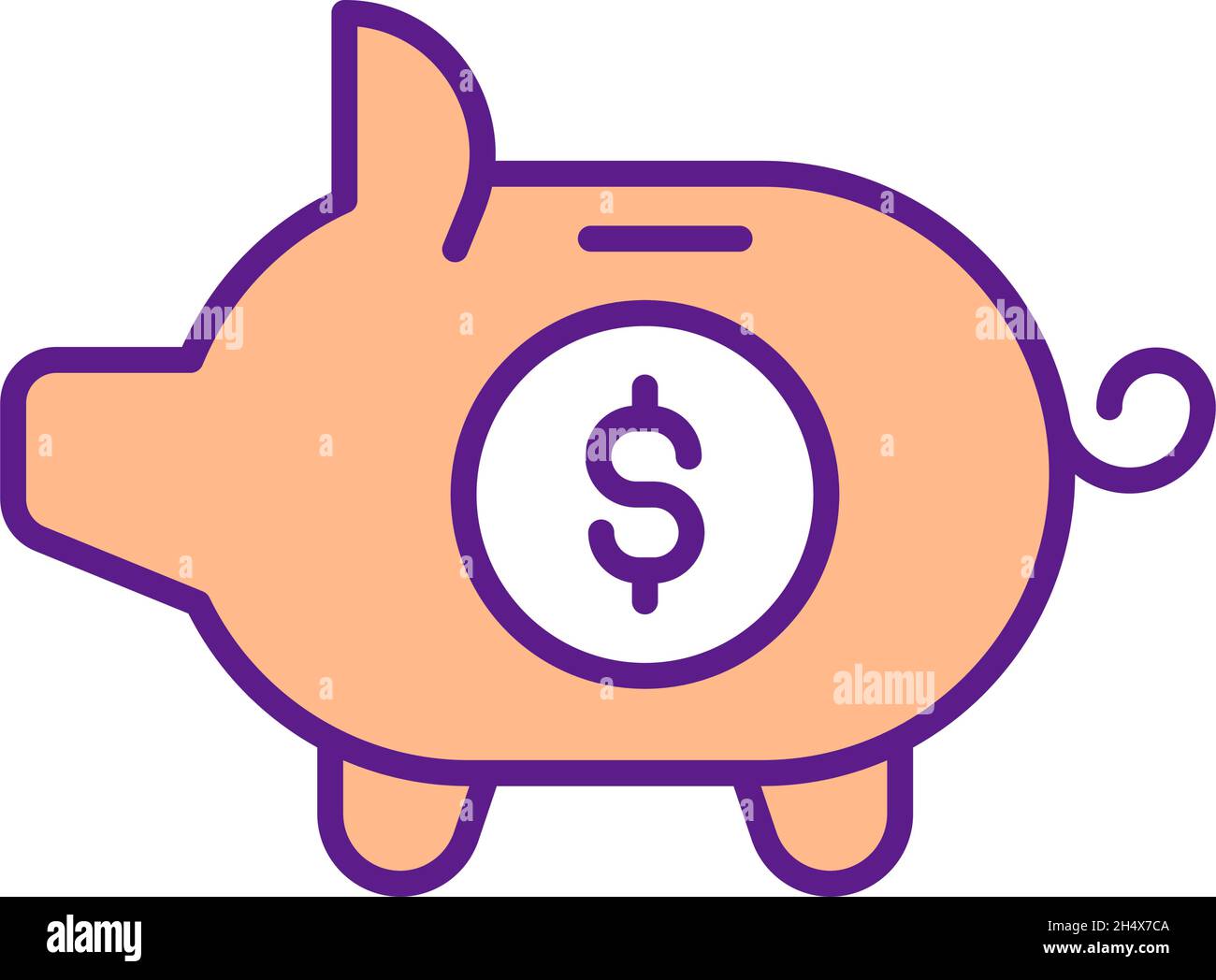 Piggy bank RGB color icon Stock Vector Image & Art - Alamy