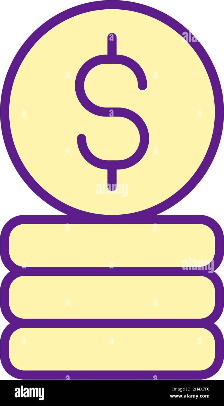 Stack of coins RGB color icon Stock Vector Image & Art - Alamy