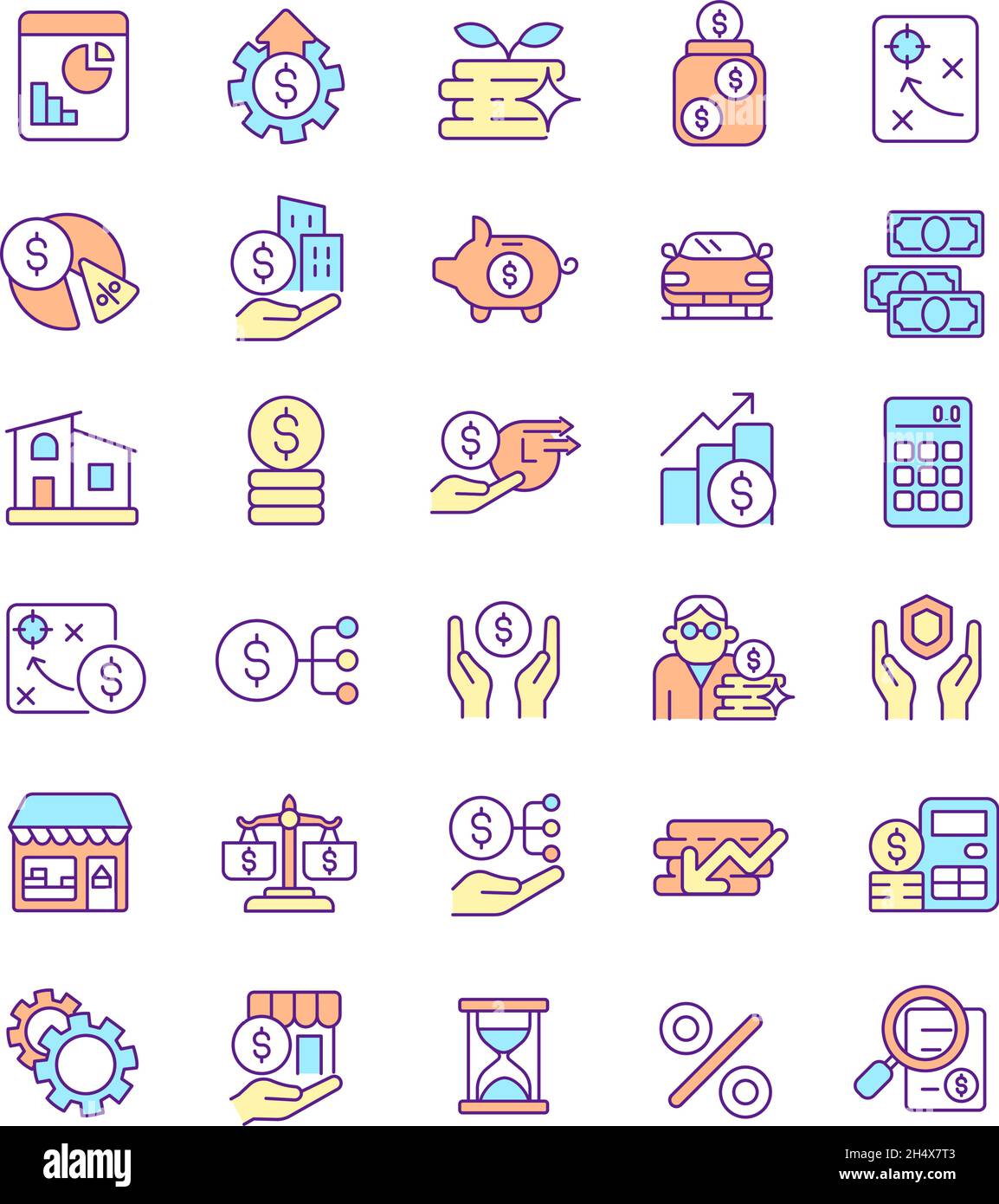 Finance and business RGB color icons set Stock Vector Image & Art - Alamy