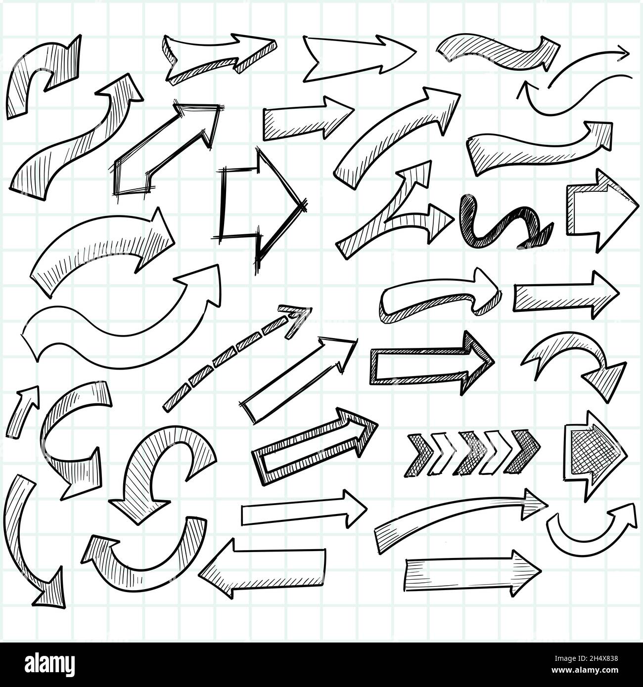 Hand drawn creative directional arrow set Stock Vector Image & Art - Alamy