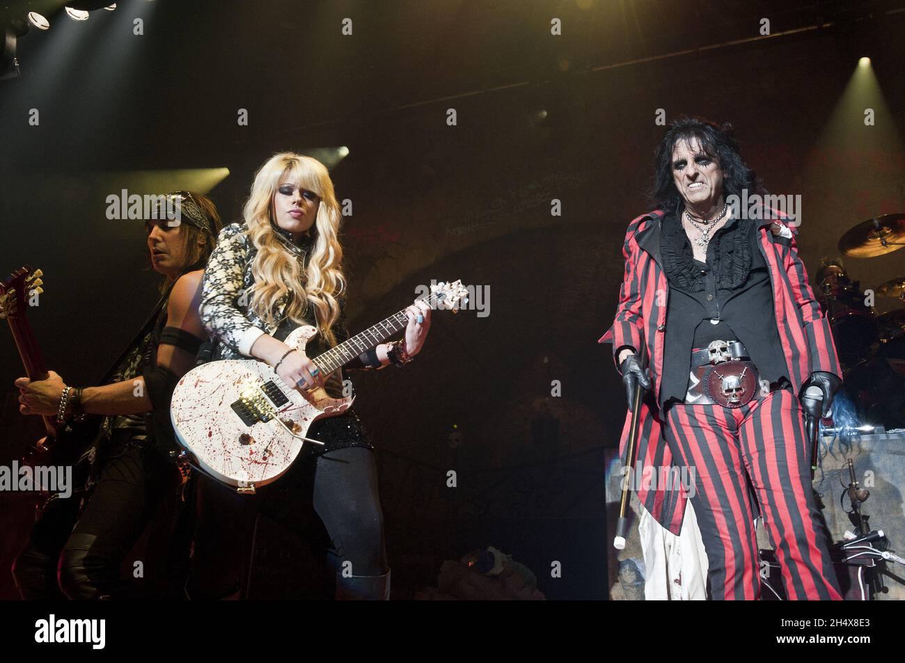 Alice Cooper and Orianthi Panagaris perform at the Civic Hall in ...