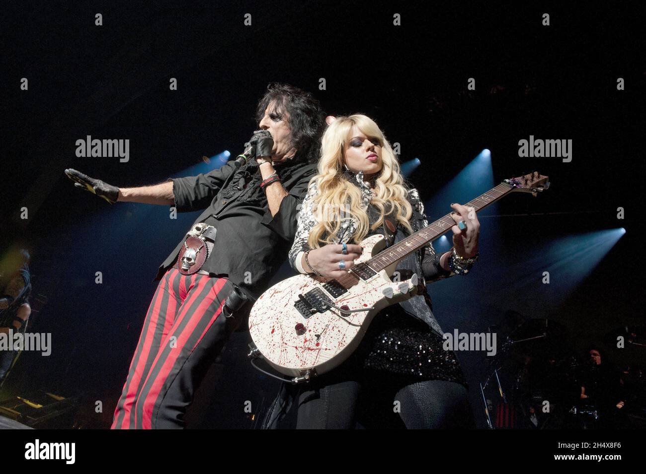 Alice Cooper and Orianthi Panagaris perform at the Civic Hall in ...