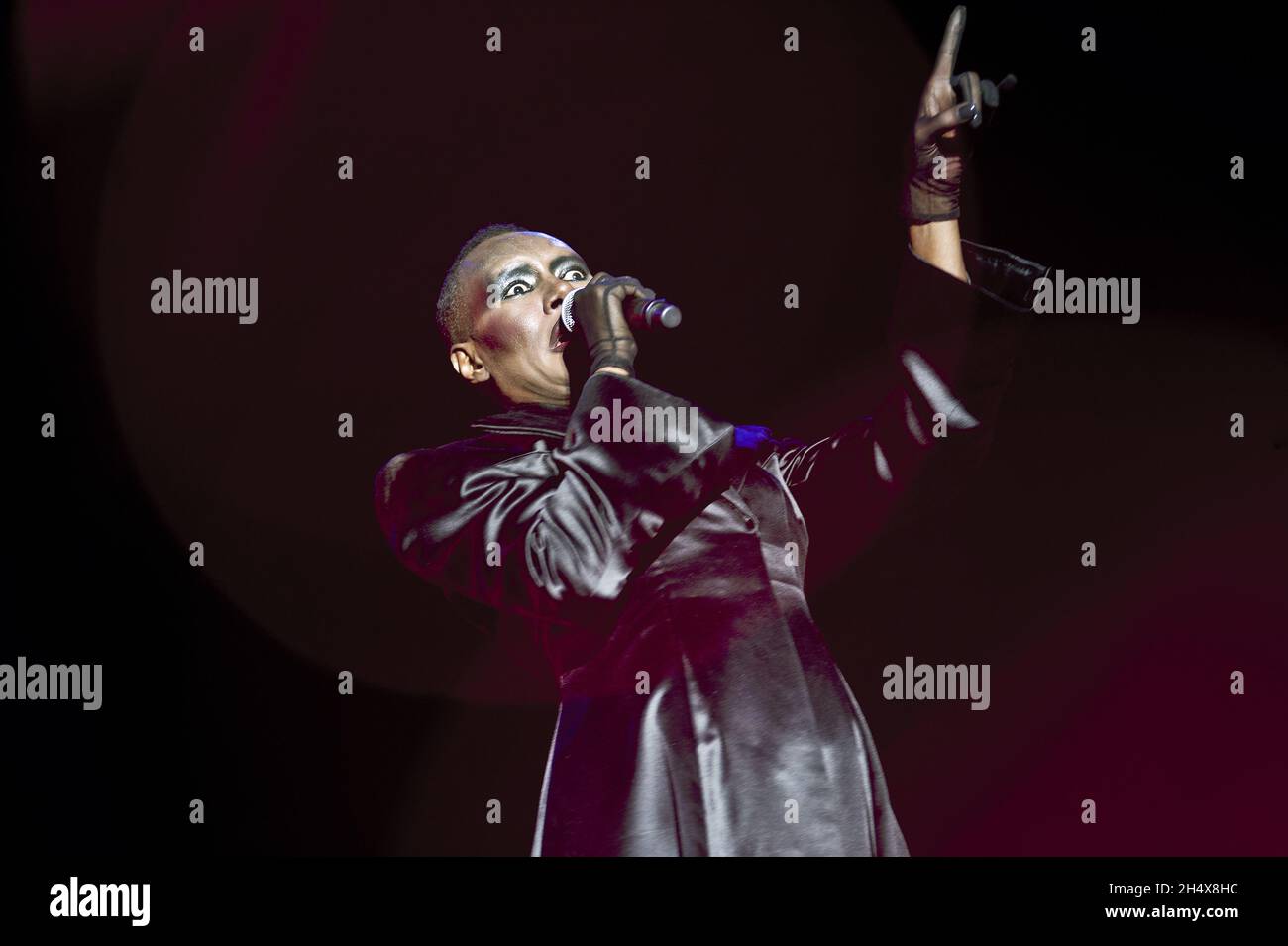Grace Jones live in concert on day 3 of the Lovebox Festival 2012 at ...