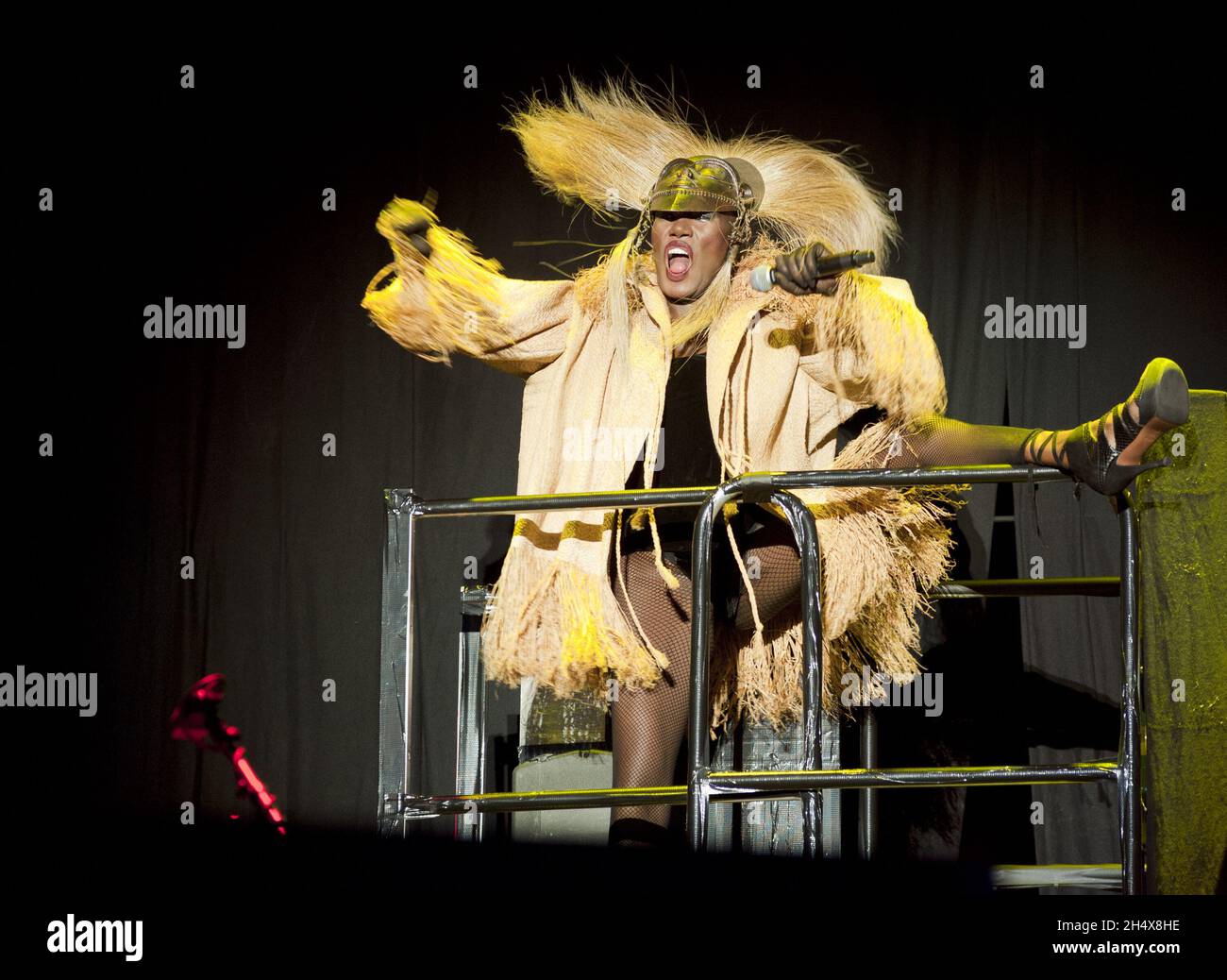 Grace Jones live in concert on day 3 of the Lovebox Festival 2012 at ...
