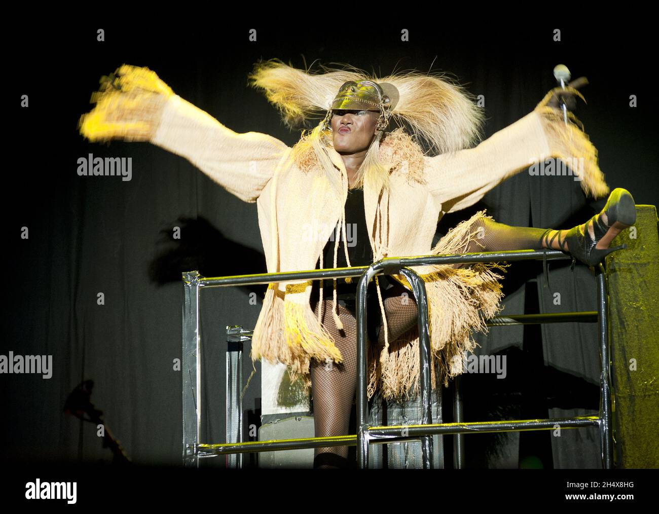 Grace Jones live in concert on day 3 of the Lovebox Festival 2012 at ...
