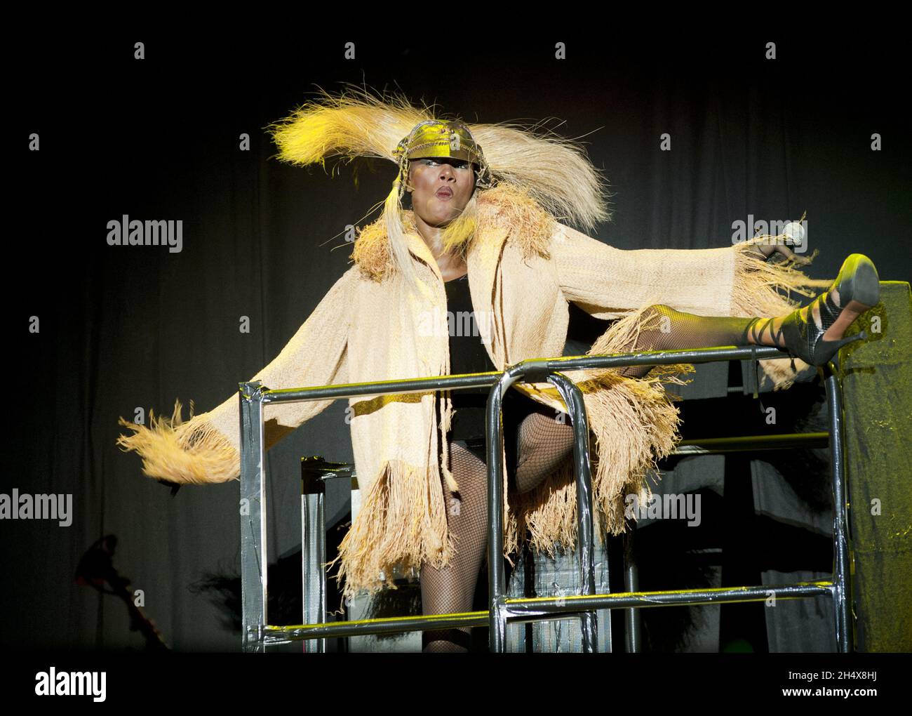 Grace Jones live in concert on day 3 of the Lovebox Festival 2012 at ...