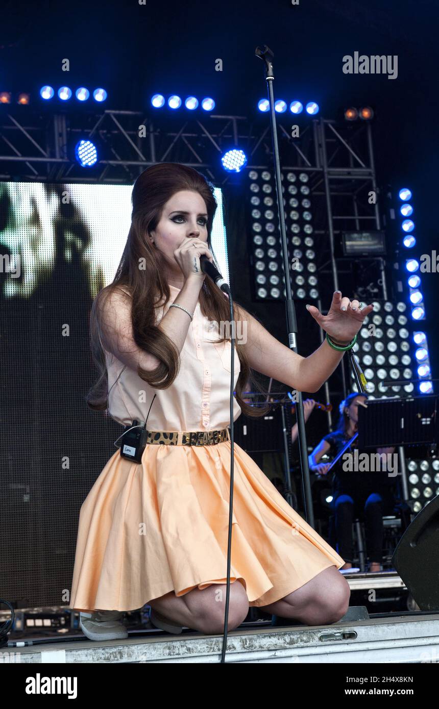 Lana Del Rey performs on stage during day 3 of the Lovebox Festival at ...