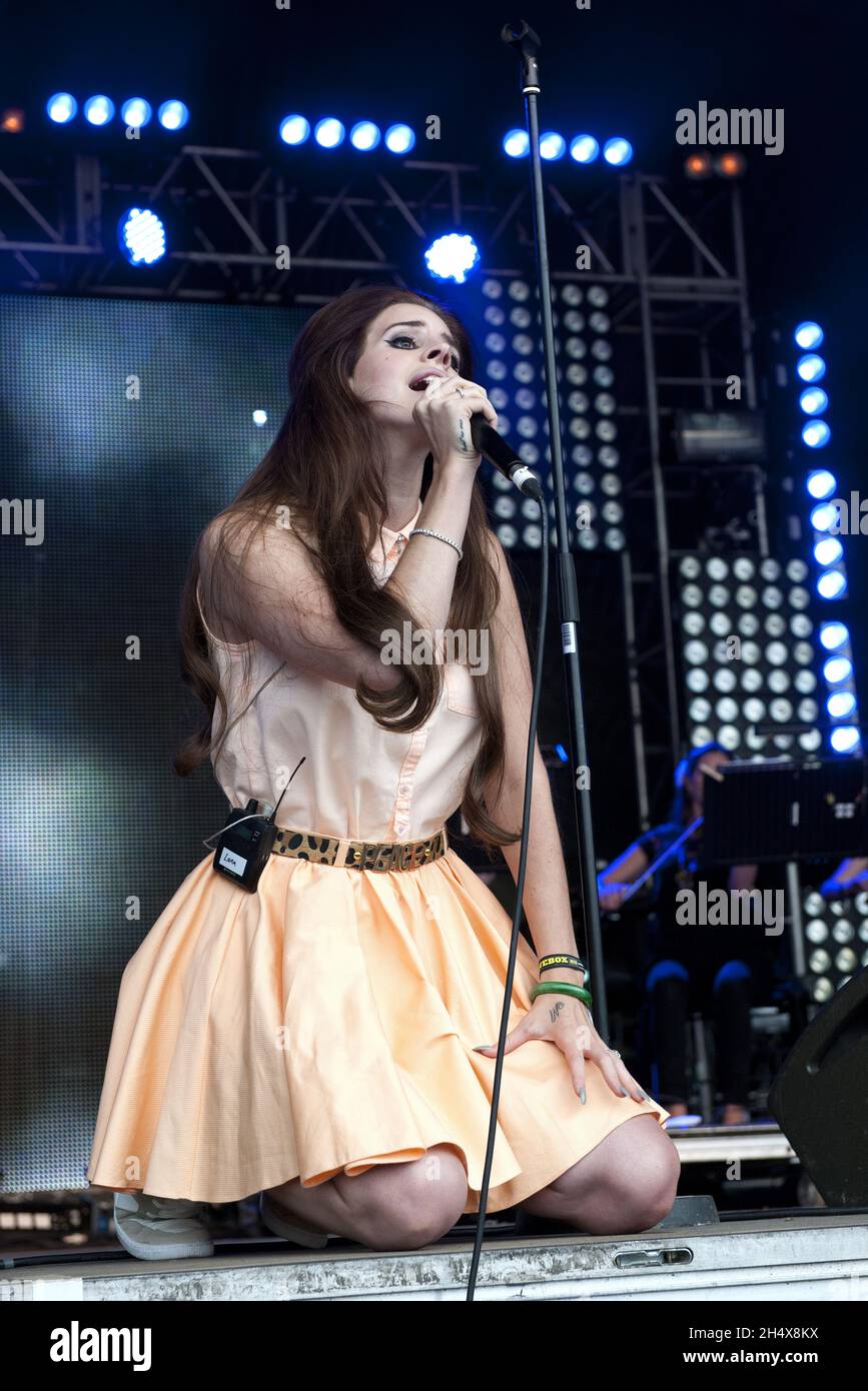 Lana Del Rey performs on stage during day 3 of the Lovebox Festival at ...