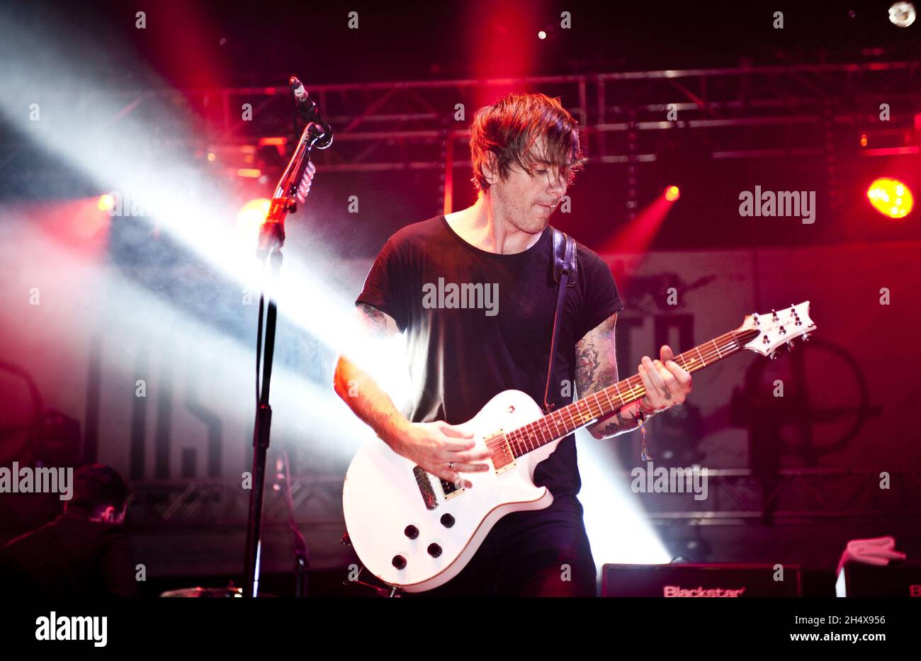 Mike Lewis of Lostprophets performing on stage during Vans Warped Tour ...