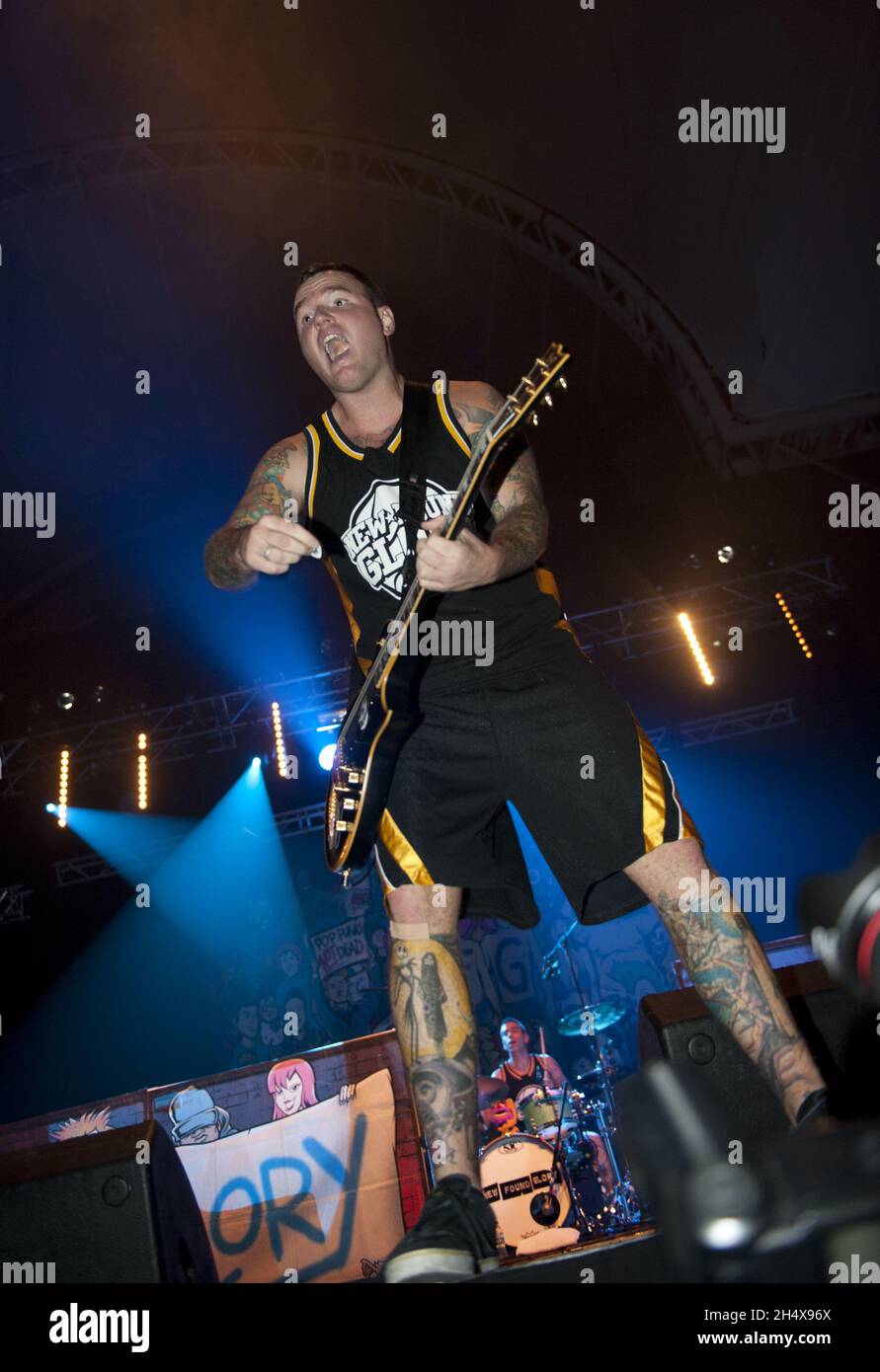 Chad Gilbert of New Found Glory performing on stage during Vans Warped ...