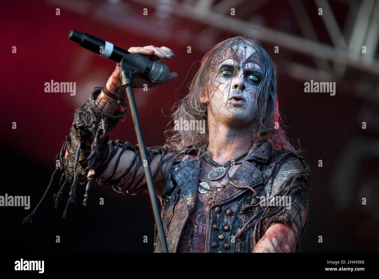 Erik Danielsson of Watain at day 1 of the Bloodstock Open Air Festival in Walton-on-Trent in ...