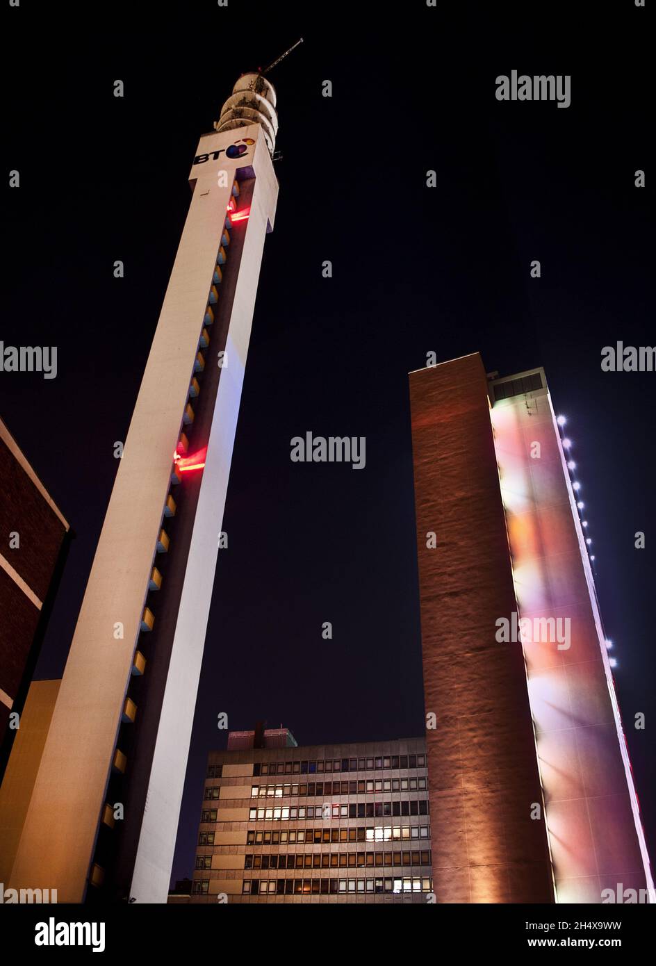 Night view of BT Tower - Birmingham Stock Photo - Alamy
