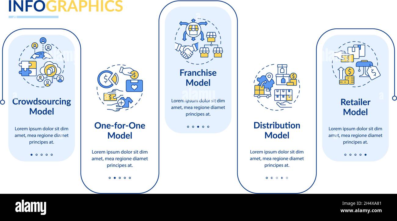 Different business model blue vector infographic template Stock Vector ...