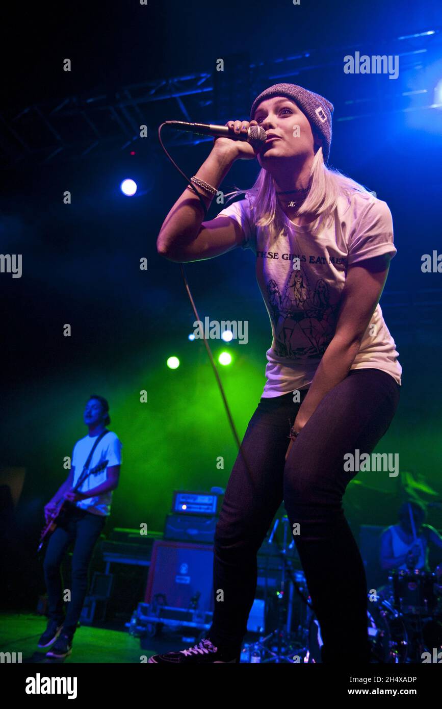 Jenna McDougall of Tonight Alive performing during Kerrang Tour ...