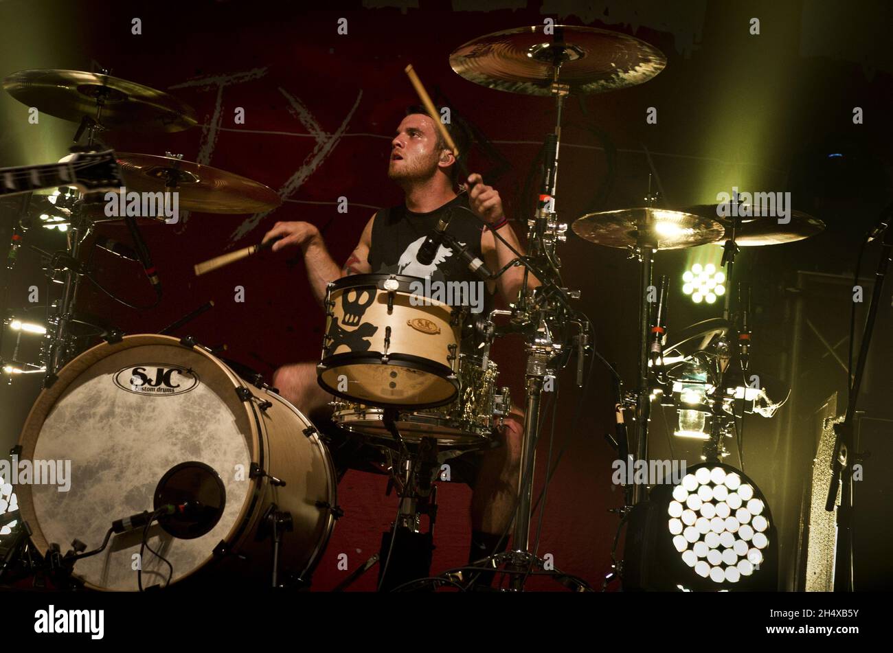 Rian Dawson of All Time Low in concert during Slam Dunk Festival 2013 ...