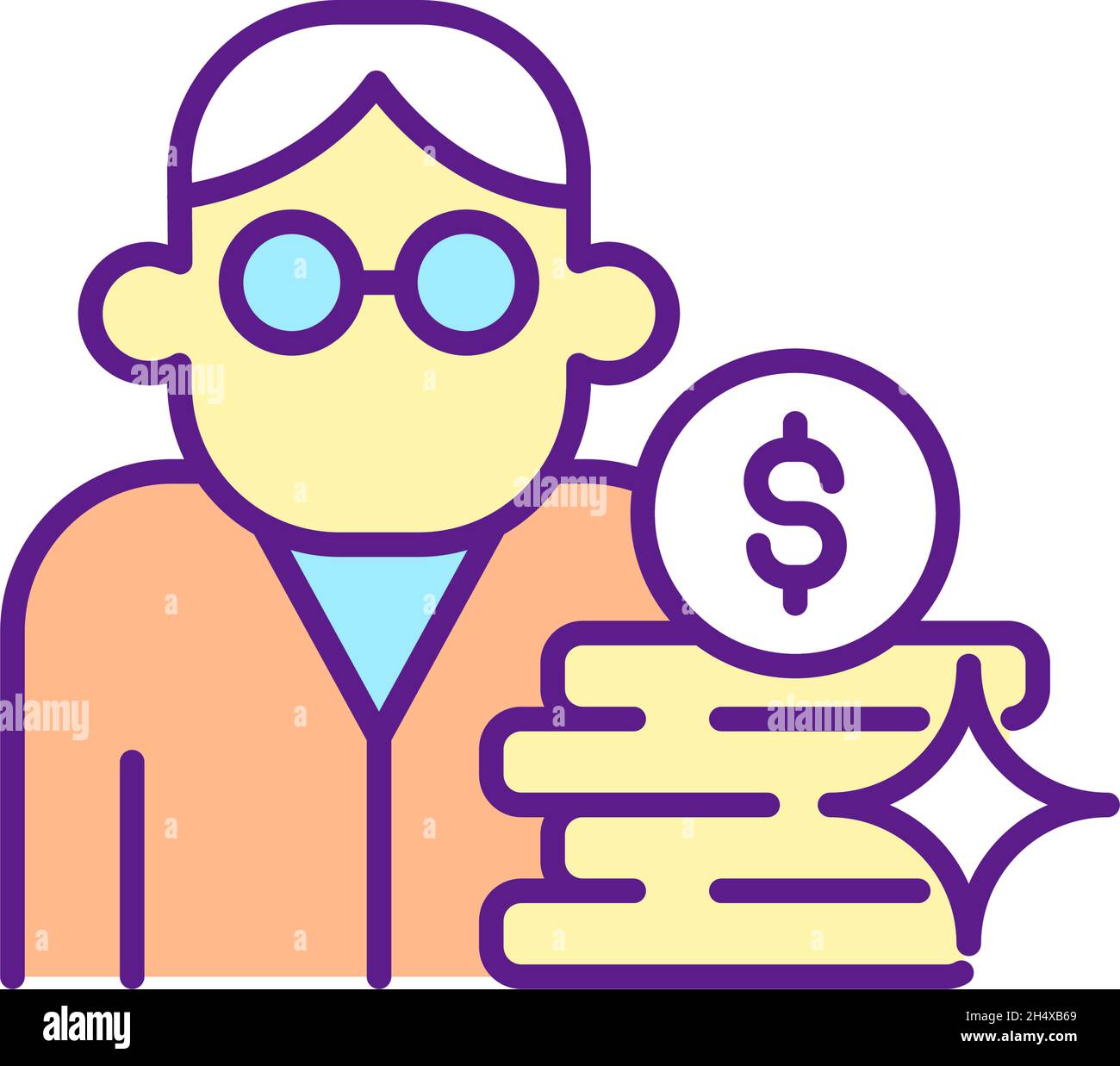 Retirement fund RGB color icon Stock Vector Image & Art - Alamy