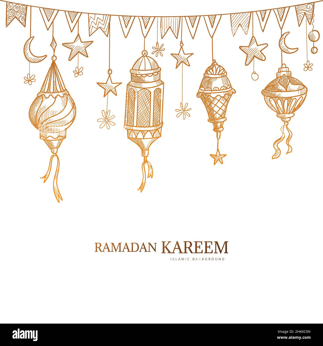 Hand drawn sketch ramadan Stock Vector Images - Alamy