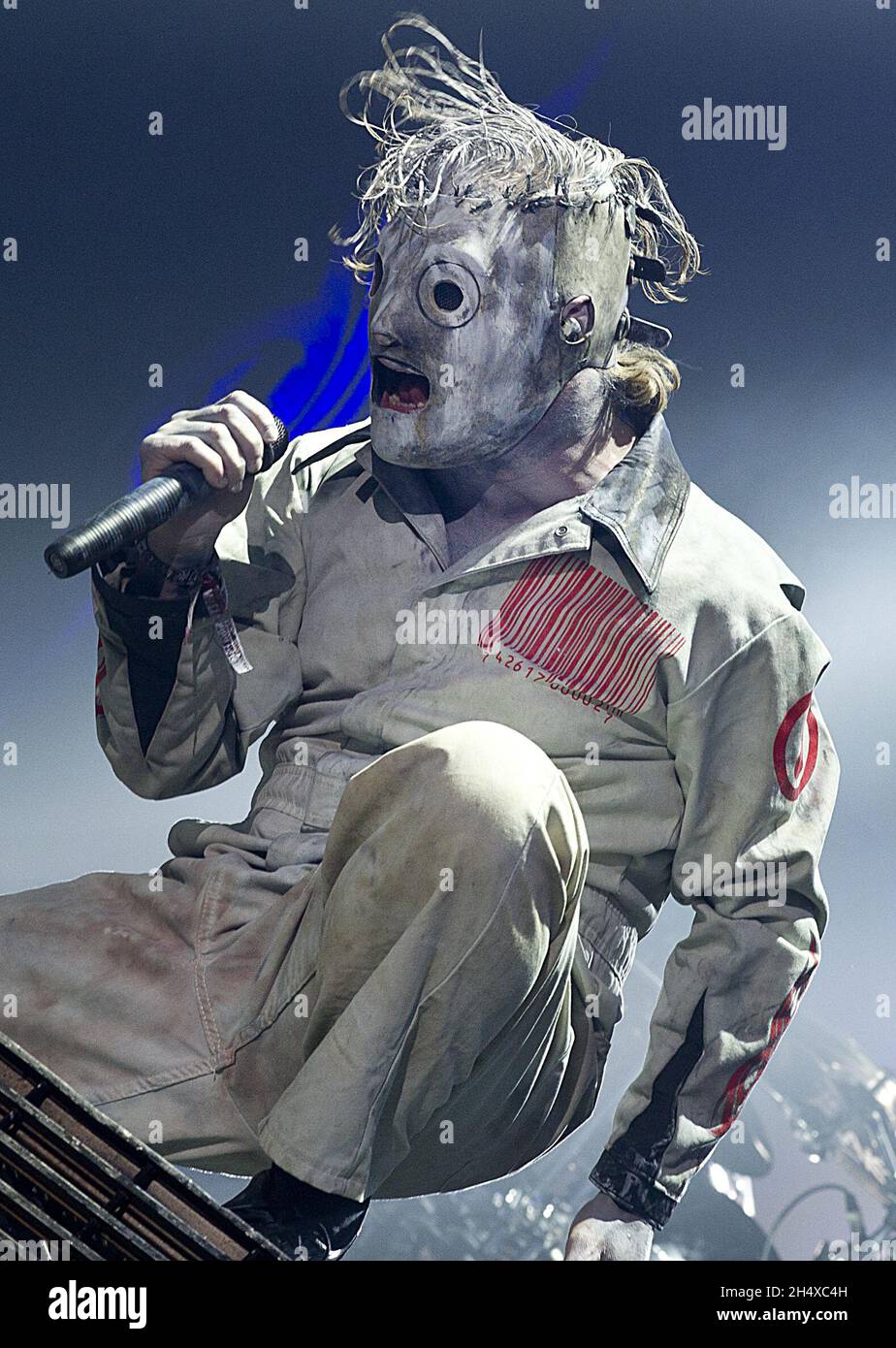 Slipknot in concert during Download festival - Donington Park Stock ...