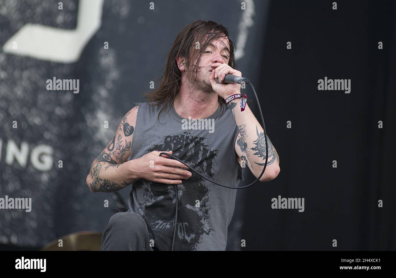 Liam Cormier of Cancer Bats performing live at Download Festival in ...