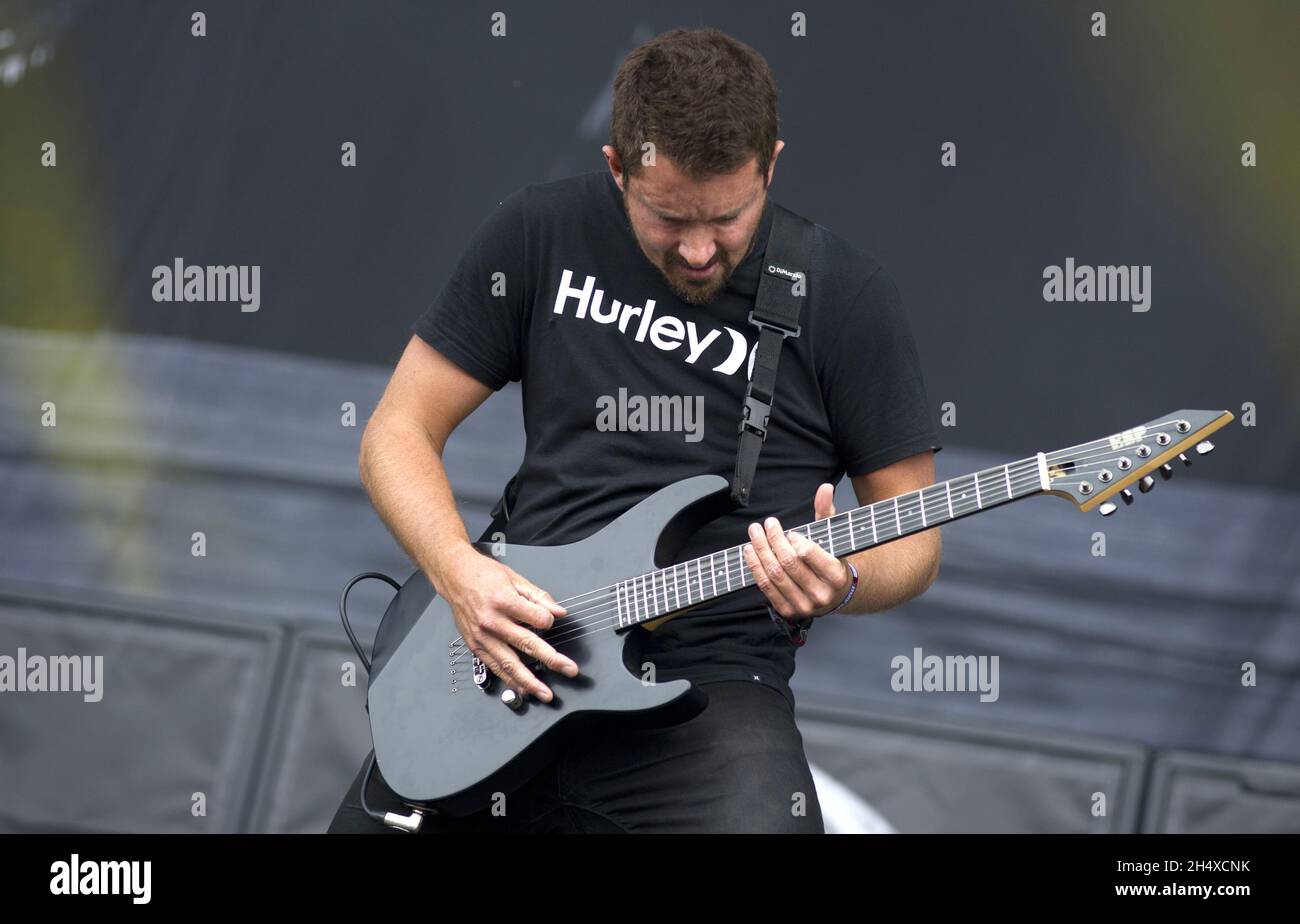 Jeff Ling of Parkway Drive in concert at Download Festival at Donington ...