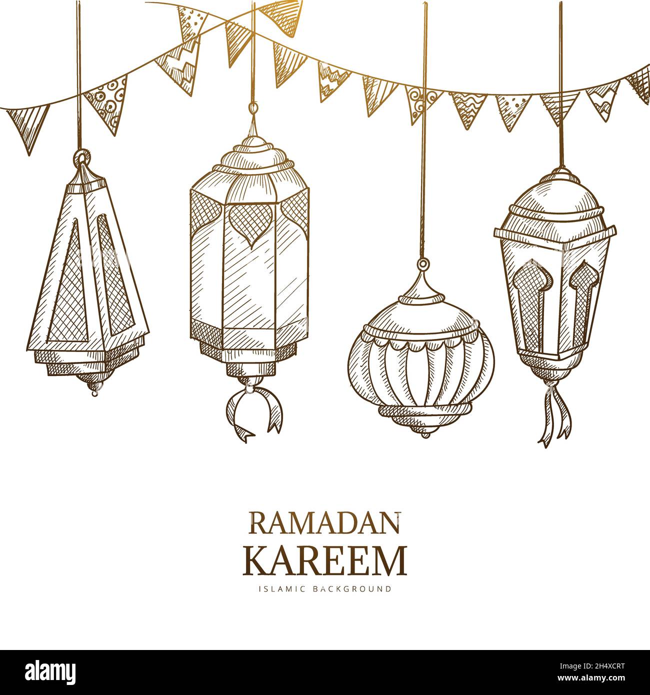 Islamic sketch art muslim holiday background Stock Vector Image & Art ...