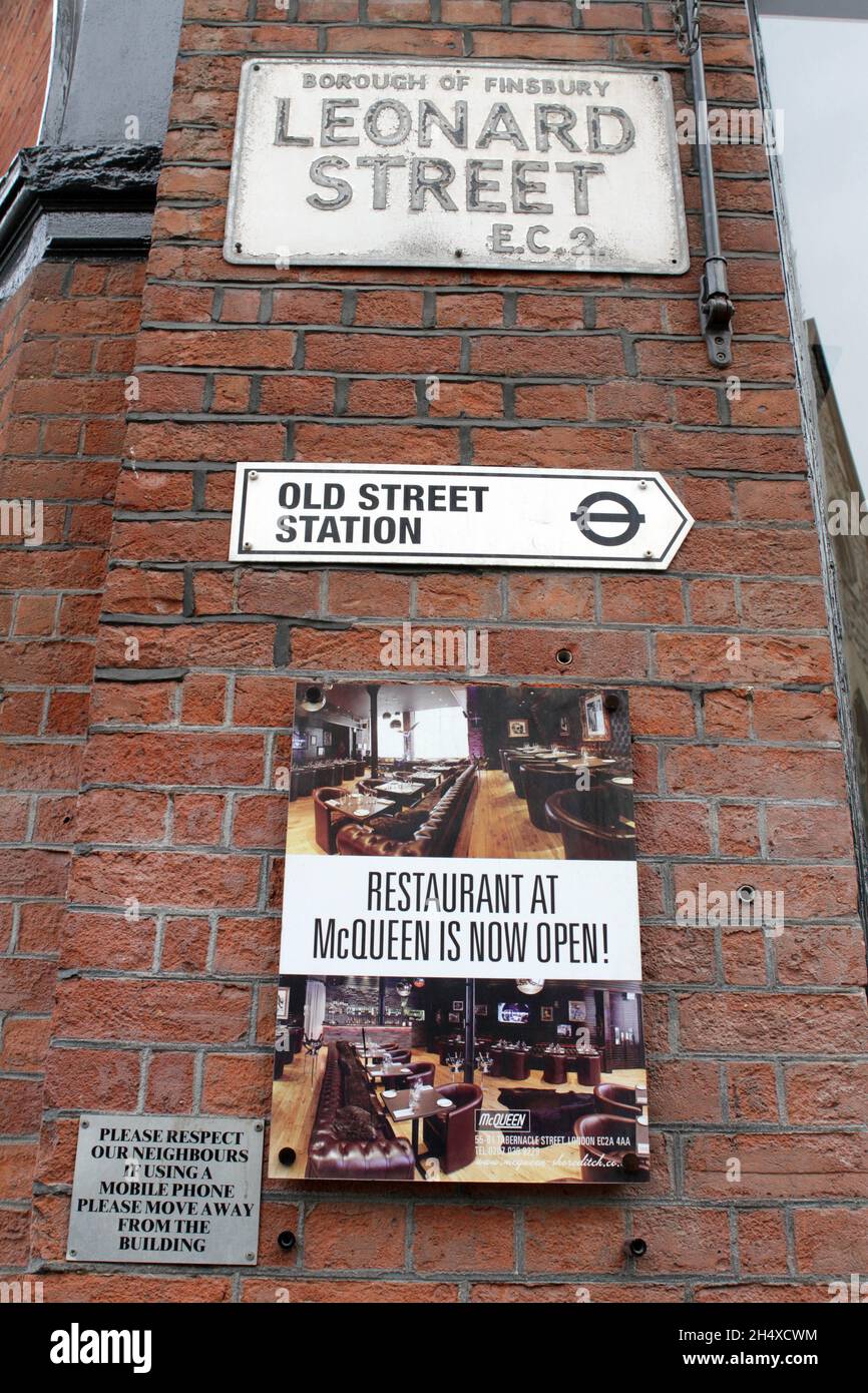 General view of street signs in London Stock Photo - Alamy