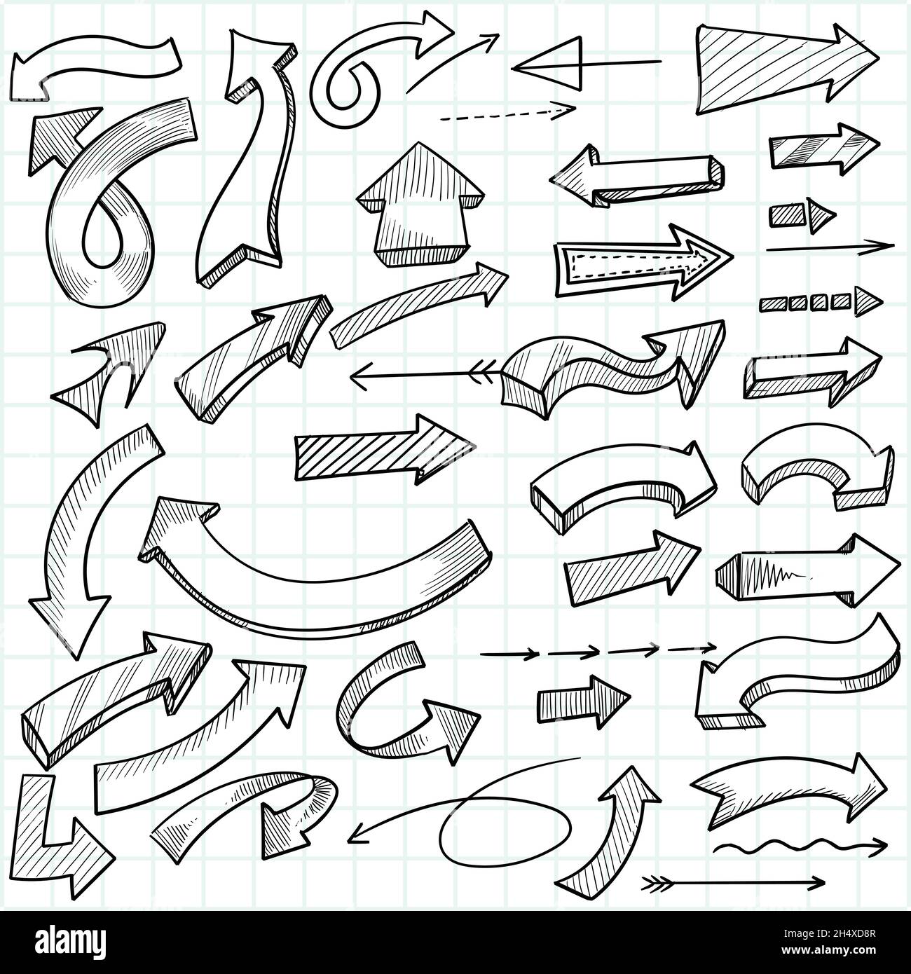 Hand drawn creative directional arrow set Stock Vector Image & Art - Alamy
