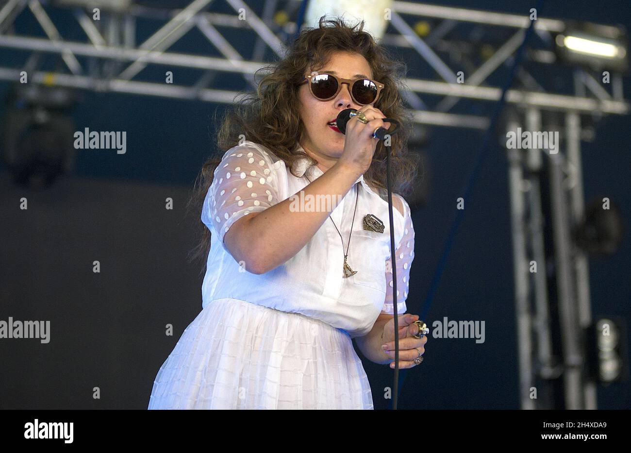 Megan James of Purity Ring in concert during Lovebox Festival 2013 in ...