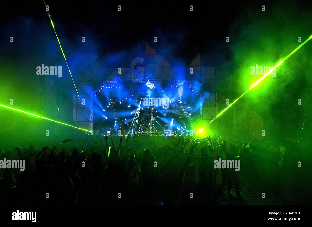 Example performs on stage on Day 2 of Global Gathering 2013 at Long ...