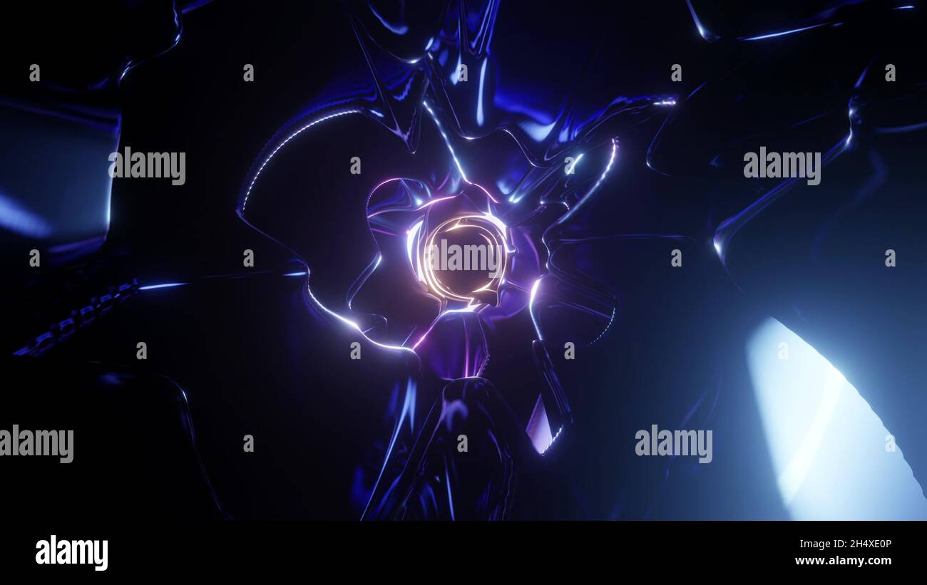 3D rendering of a dark futuristic abstract background with geometric ...