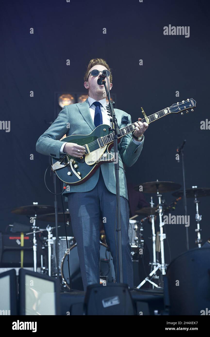 Alex Trimble of Two Door Cinema Club perform on day 1 of the V Festival ...