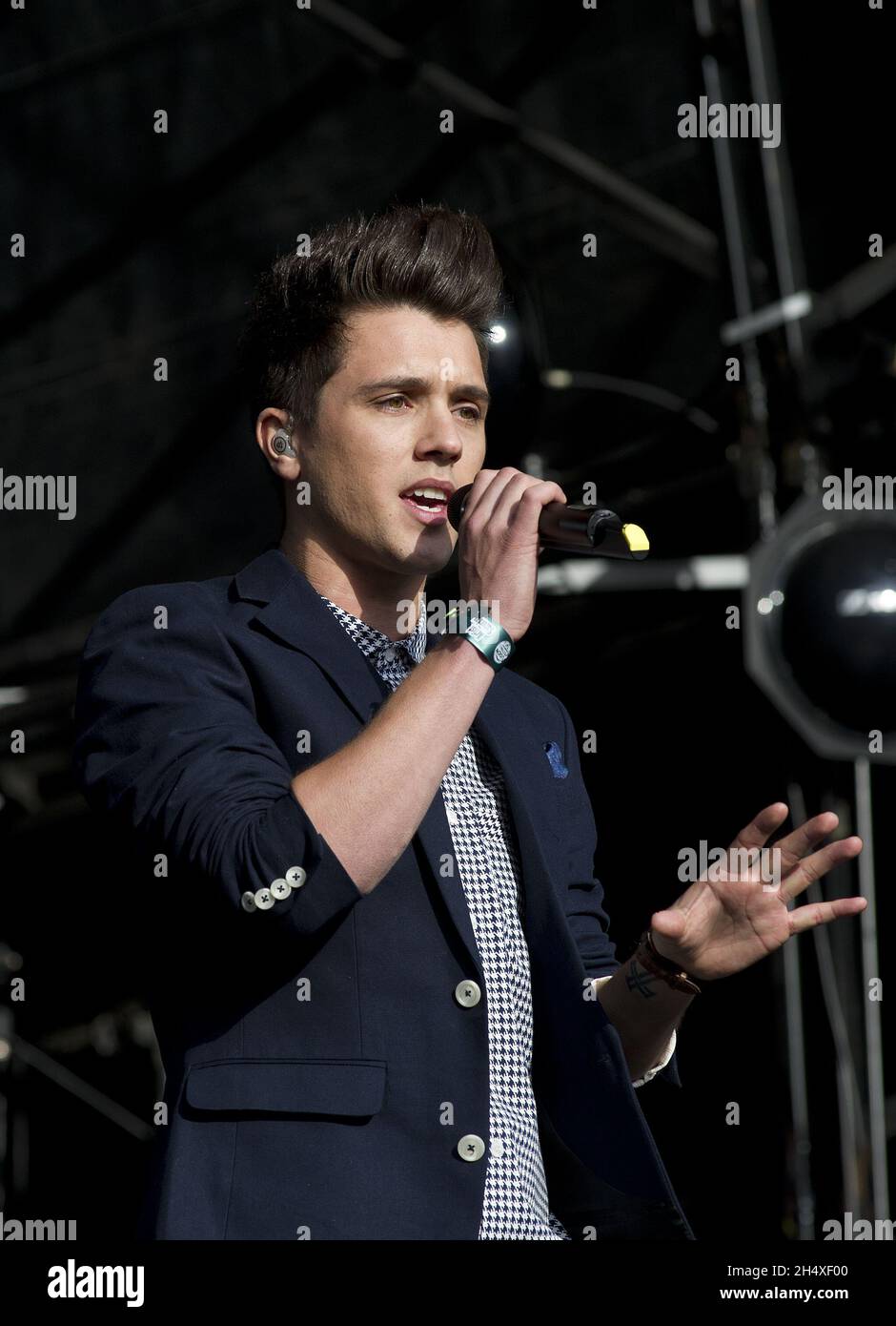 Jamie Hamblett of Union J on stage on day 1 of the Fusion Festival on ...