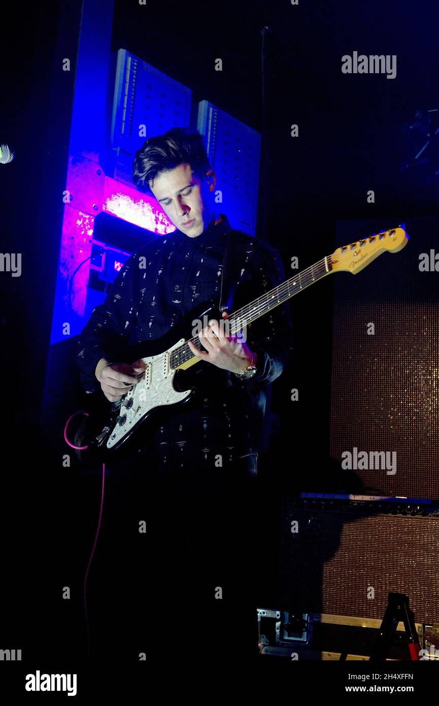 Dan Rothman of London Grammar performing live on stage at the 02 ...