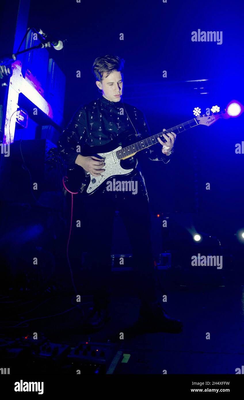 Dan Rothman of London Grammar performing live on stage at the 02 ...