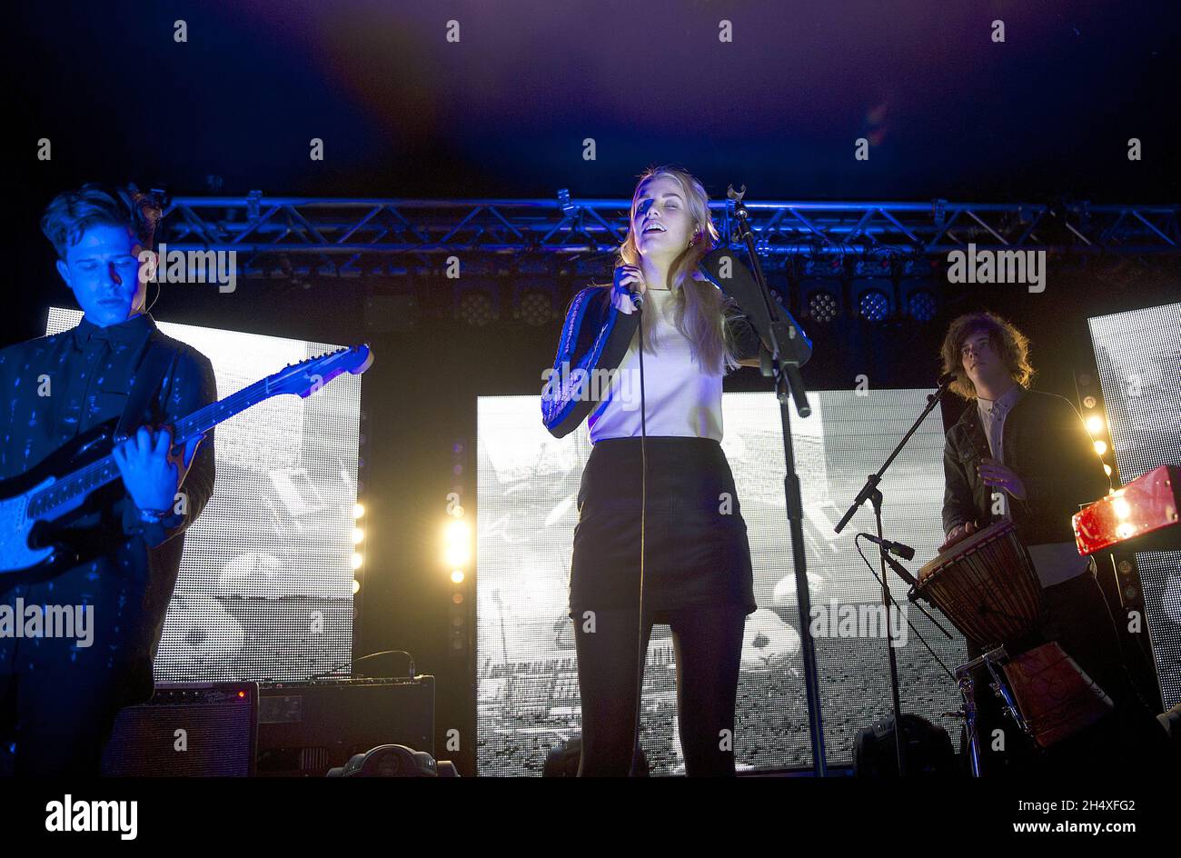 Dan Rothman, Dot Major and Hannah Reid of London Grammar performing ...